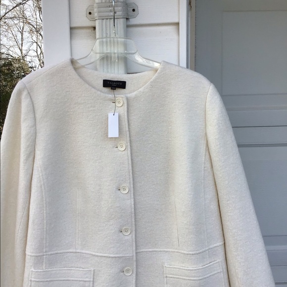 Talbots | Jackets & Coats | Nwt Talbots Wow Cream Boiled Wool Lined ...